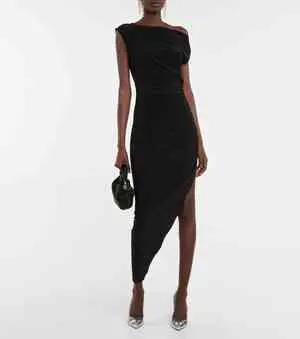 Norma Kamali Off-shoulder Jersey Gown