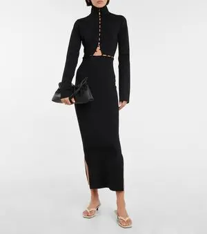 Nanushka Kaida Mockneck Cut-out Midi Dress