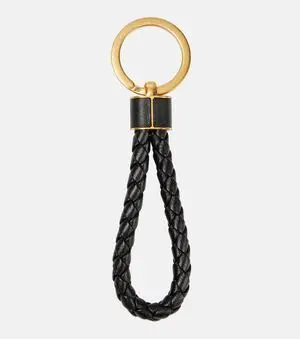 Bottega Veneta Intreccio Leather Keyring - Black