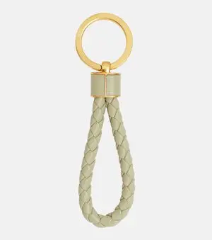 Bottega Veneta Intreccio Leather Keyring - Green