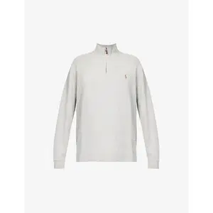 Polo Ralph Lauren Polo Ralph Lauren Half-Zip Logo Embroidered Cotton Jersey Sweatshirt Andover Heather
