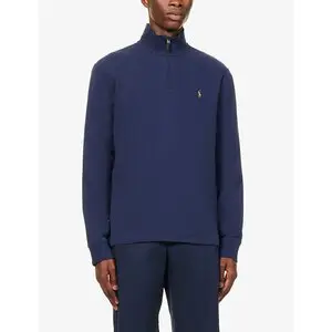 Polo Ralph Lauren Half-zip Logo Embroidered Cotton Jersey Sweatshirt - Cruise Navy