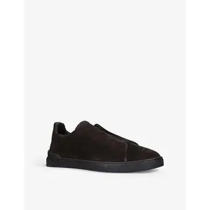 Zegna Triple Stitch Leather And Fabric Low-top Trainers