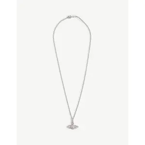VIVIENNE WESTWOOD Bas Relief Orb Mini Necklace - Rhodium Crystal