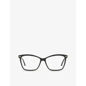 TOM FORD Rectangular-frame Acetate Optical Glasses - Black