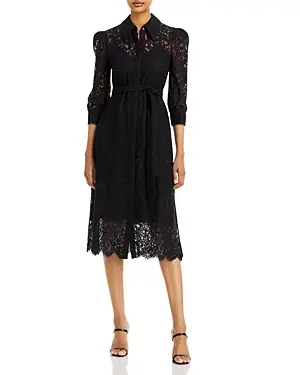 grey lace midi dress Ocean Lace Long Sleeve Dress 6 / Ocean main image 0