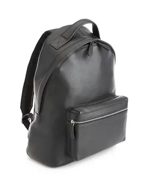 ROYCE NEW YORK 13-in. Laptop Pebbled Leather Backpack - All Black