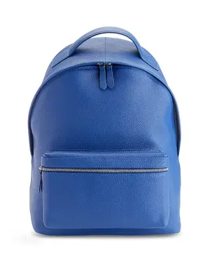 ROYCE NEW YORK 13-in. Laptop Pebbled Leather Backpack - Cobalt Blue