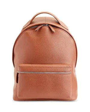 ROYCE NEW YORK 13-in. Laptop Pebbled Leather Backpack - Tan