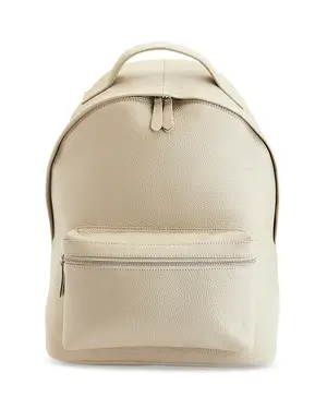 ROYCE NEW YORK 13-in. Laptop Pebbled Leather Backpack - Taupe