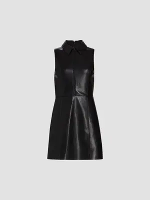 Alice + Olivia Ellis Zip-front Faux Leather Minidress