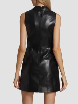Alice + Olivia Ellis Zip-front Faux Leather Minidress