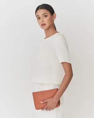 Cuyana Mini Zipper Pouch - Terracotta