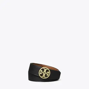 Tory Burch Tory Burch 1.5" Miller Reversible Belt Black/classic Cuoio/gold