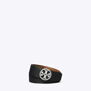 Tory Burch Tory Burch 1.5" Miller Reversible Belt Black/classic Cuoio/silver