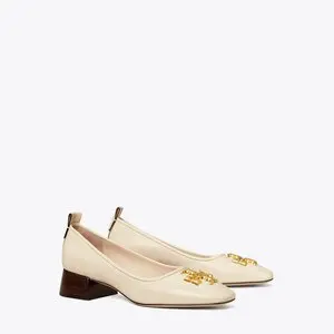 Tory Burch Eleanor Leather Pumps New Cream