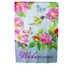 NORTHLIGHT Welcome Hummingbird Floral House Fla 28' X 40 - One-color