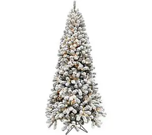 FRASER HILL FARM 6.5-ft. Flocked Alaskan Pine C Hristmas Tree - One-color