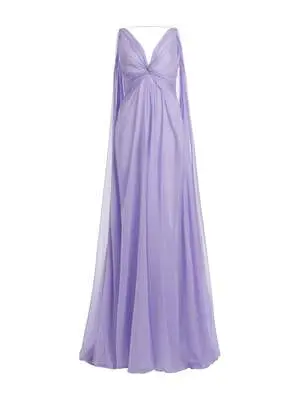 Valentino Garavani Valentino Women's Gathered Silk Chiffon Gown In Lavender - Lavender