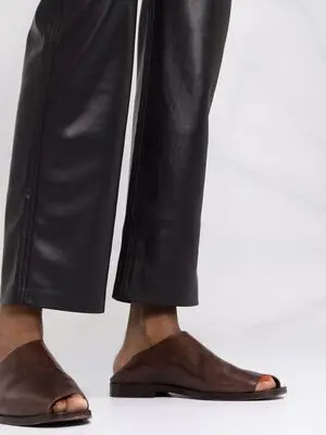 Nanushka Faux-leather Cropped Trousers - Black