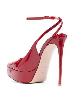 LE SILLA 145mm Uma Patent Leather Pumps - Red