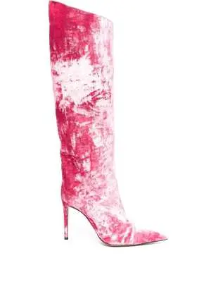 Alexandre Vauthier Stiletto-heel Velvet Boots - Pink