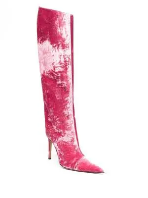 Alexandre Vauthier Stiletto-heel Velvet Boots - Pink