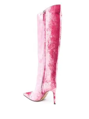 Alexandre Vauthier Stiletto-heel Velvet Boots - Pink