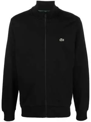 Lacoste High-neck Zip-front Sweatshirt - Black