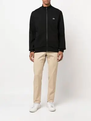 Lacoste High-neck Zip-front Sweatshirt - Black