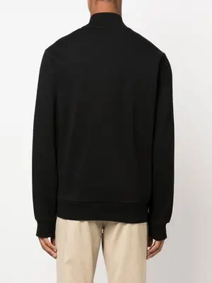 Lacoste High-neck Zip-front Sweatshirt - Black