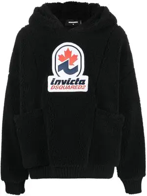 Dsquared2 Fleece Hoodie With Logo Patch