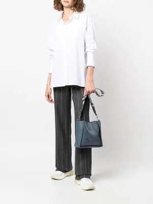 Stella McCartney Stitch-detail Striped Trousers - Grey