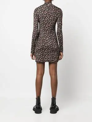Palm Angels Floral-print Mock Neck Dress