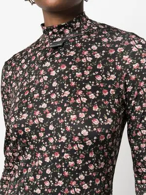 Palm Angels Floral-print Mock Neck Dress