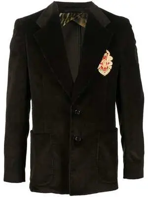 Roberto Cavalli Monogram Patch Corduroy Blazer