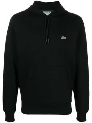 Lacoste Logo-patch Cotton Hoodie - Black