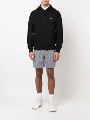 Lacoste Logo-patch Cotton Hoodie - Black