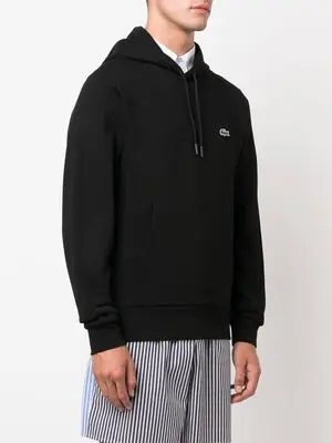 Lacoste Logo-patch Cotton Hoodie - Black