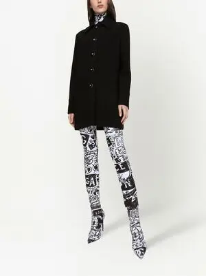 Dolce & Gabbana Galalith-button Crepe Pea Coat
