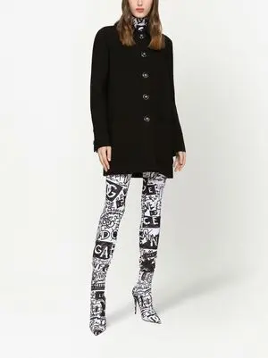 Dolce & Gabbana Galalith-button Crepe Pea Coat