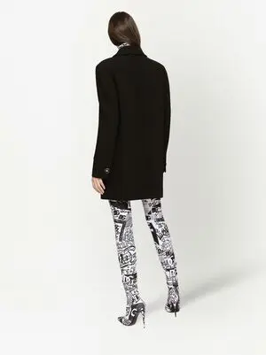 Dolce & Gabbana Galalith-button Crepe Pea Coat