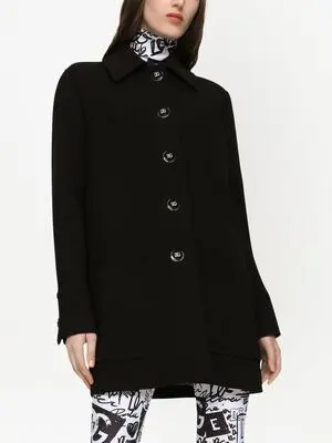 Dolce & Gabbana Galalith-button Crepe Pea Coat