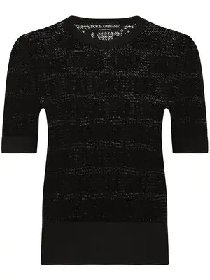 Dolce & Gabbana Dg Logo Jacquard Sweater - Black
