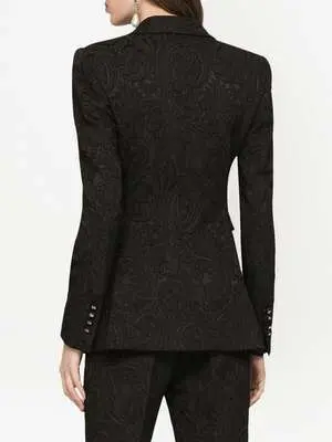 Dolce & Gabbana Turlington Jacquard Single-breasted Blazer - Black