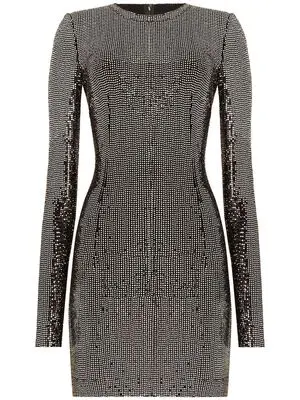 Metallic Silver Sequin Mini Dress