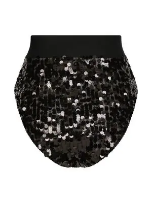 Dolce & Gabbana High-waisted Sequin-embellished Briefs