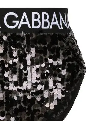 Dolce & Gabbana High-waisted Sequin-embellished Briefs