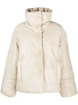 Nanushka Faux-leather Puffer Jacket - Neutrals
