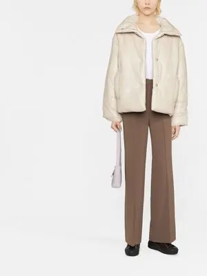 Nanushka Faux-leather Puffer Jacket - Neutrals
